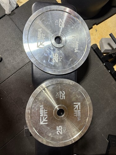 Mirafit Extra Thin Steel Olympic Weight Plates 2x25kg Zinc Coated ...