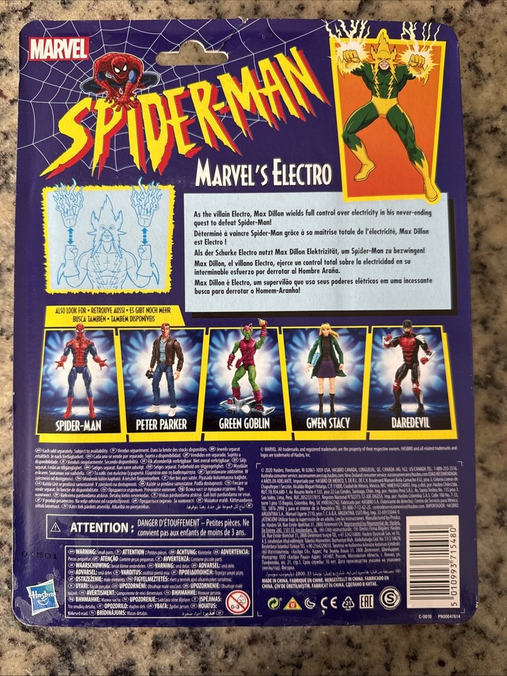 Marvel Legends Electro Retro Carded Spider-Man Action Figure Hasbro | eBay