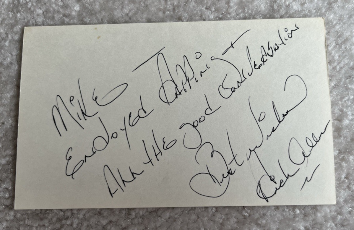 HOFer Dick Allen Autograph NOTE SIGNED Vintage 3x5 Index Card | eBay