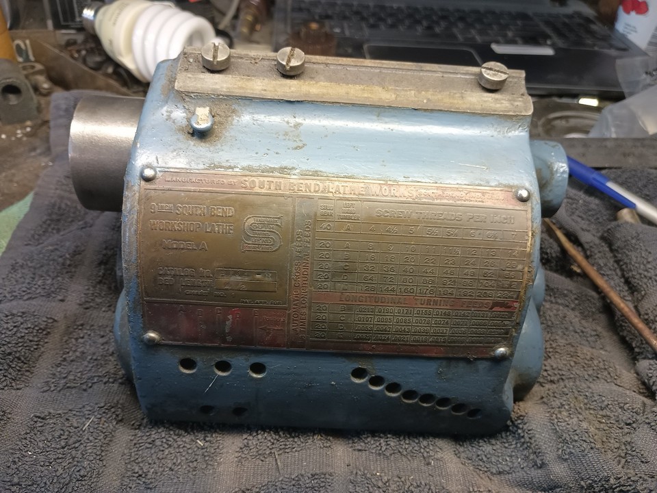 SOUTH BEND 9 MODEL A 10K QUICK CHANGE GEAR BOX Casing And Plate ...