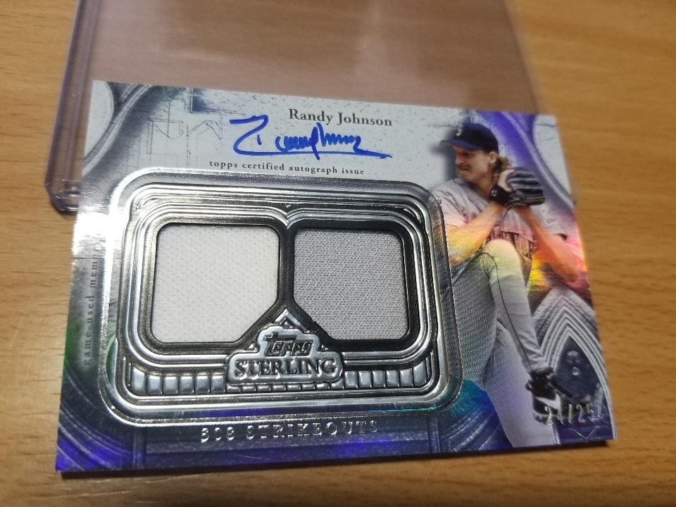 2025 Topps Sterling Randy Johnson Autograph Strikes Relics Dual Jersey ...