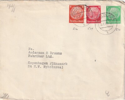 GERMANY/REICH: Censored cover Berlin to Denmark 1940. Perfin. | eBay