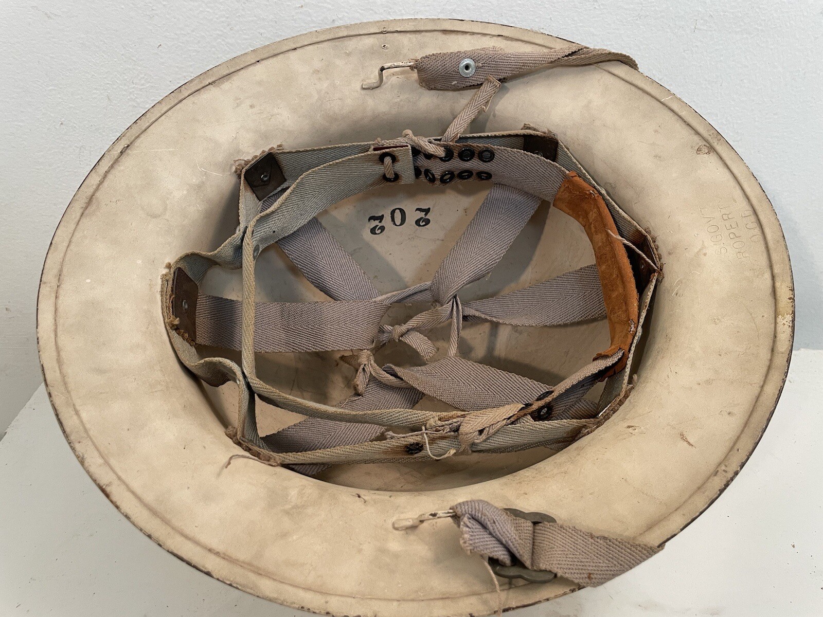 Vintage WWII Era Metal White Civil Defense OCD Helmet Doughboy #202 ...