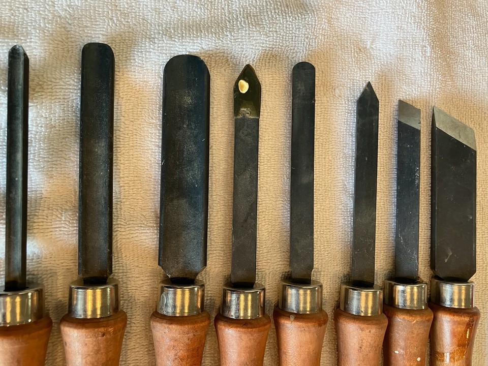 8 PC. Vintage Craftsman USA High Speed Steel Lathe Wood Turning Chisel ...