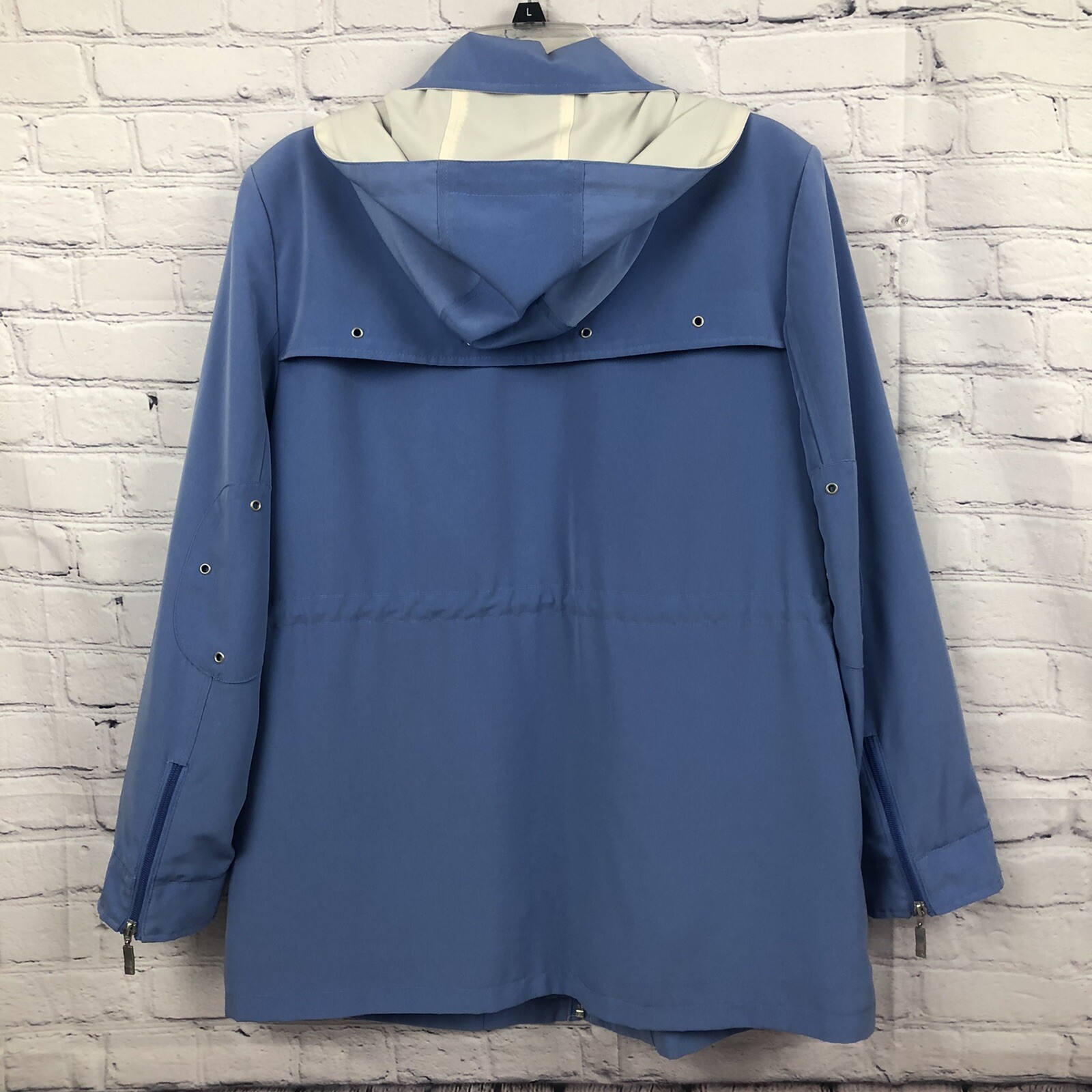 Utex Hooded Winter Jacket Full Zip Blue Windbreaker Raincoat Softshell ...