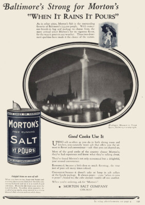 1923 Morton Salt: Baltimores Strong for Mortons Vintage Print Ad | eBay
