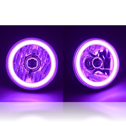 5-3/4" Purple COB SMD LED Halo Angel Eye 6000K 6K HID Light Bulbs ...