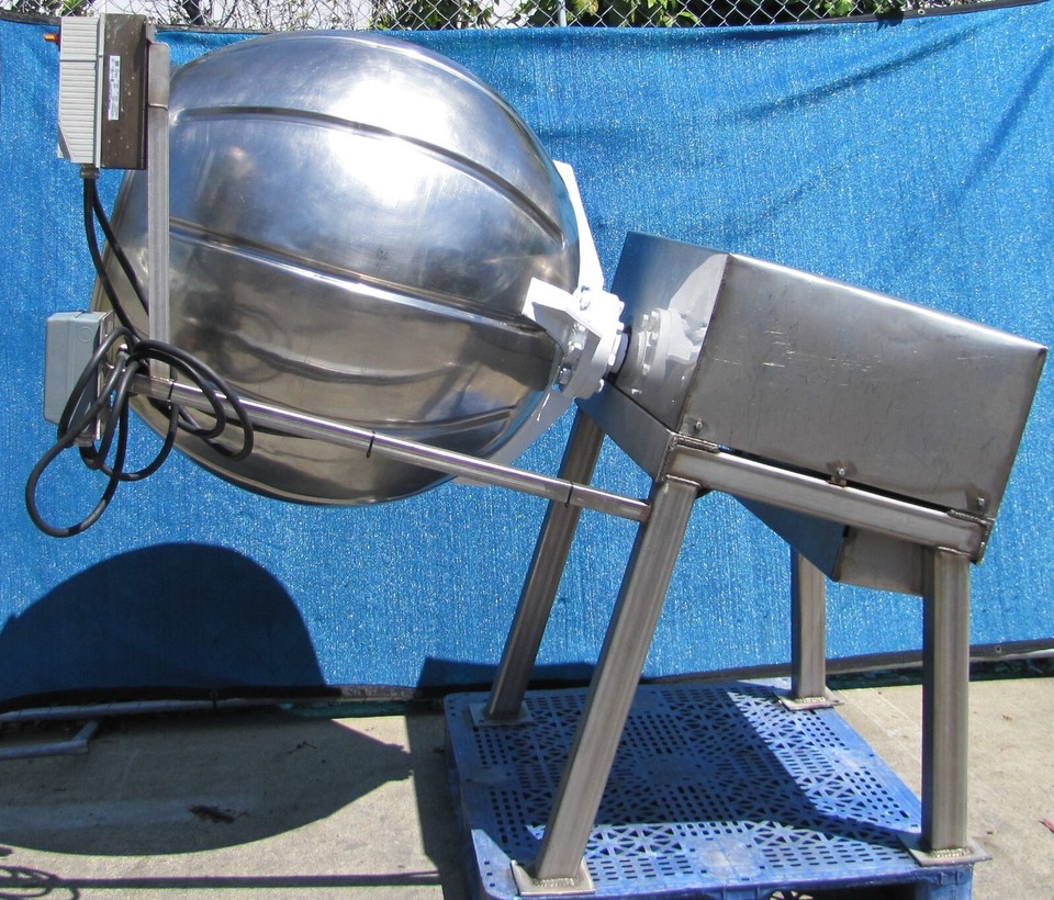 Stainless Chocolate Candy Coating Panner Panning Machine With Ribs VFD ...