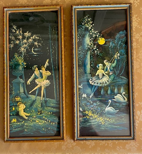 set of antique prints framed art vintage | eBay