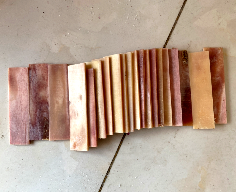 5 Pcs Natural Bone Flat Sheet Blank Scales Musical Instruments Knife ...