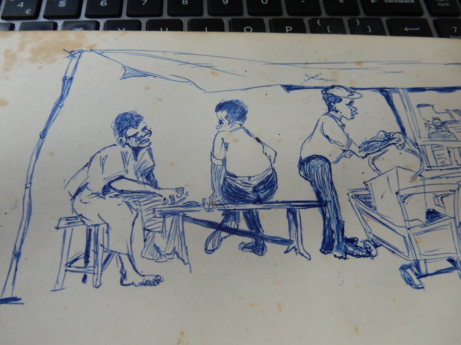 1969 TSS GOLFITO artist Caribbean ink sketch FYFFES LINE | eBay UK