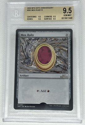 MTG - 1 - Mox RUBY Magic 30th Anniversary artist proof ! GEM MINT BGS 9 ...