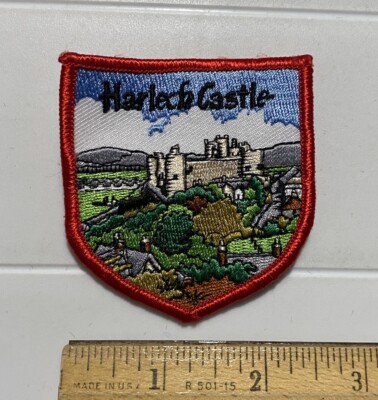 Castle Harlech Castell Gwynedd Wales UK Welsh Souvenir Embroidered ...