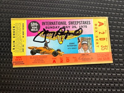 Johnny Rutherford (1974 Winner) Signed Indianapolis Indy 500 Ticket ...