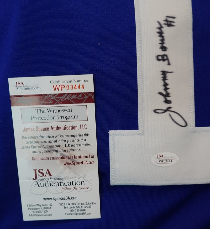 JOHNNY BOWER HOF AUTO SIGNED MAPLE LEAFS JERSEY W/COA JSA CERTIFIED ...