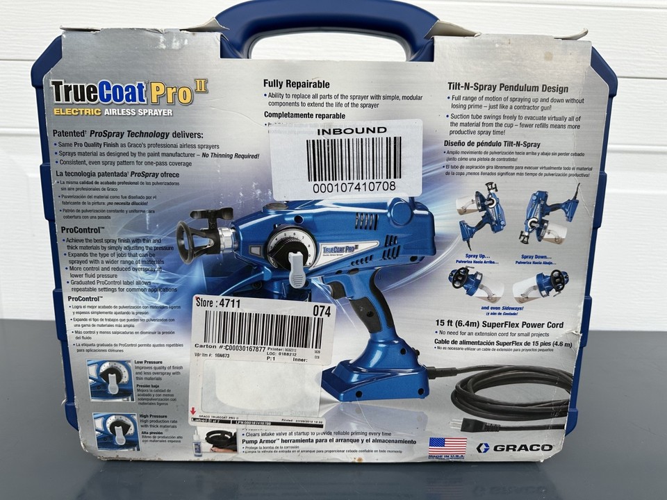 Graco TrueCoat Pro II Electric Handheld Airless Paint Sprayer. Part ...