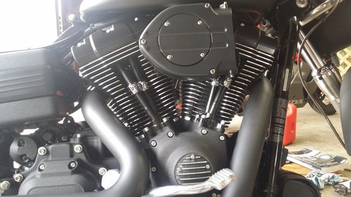 Drag Specialties satin black pushrod tube kit 99-14 Harley twin cam FXS ...