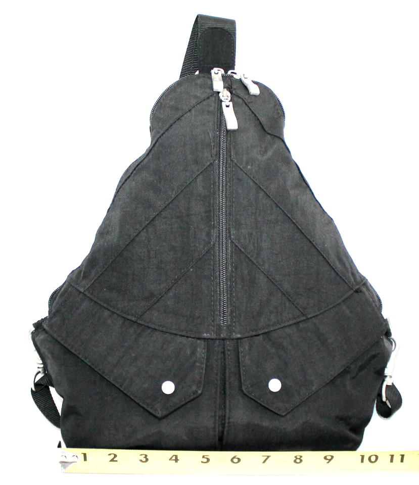 BAGGALLINI Traverse Convertible Sling Bag Backpack Triangle Shape Black ...
