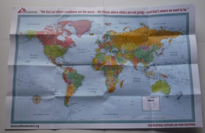 Folding Map Doctors without Borders Rand McNally World Map | eBay