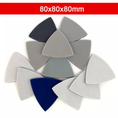80x80x80mm Wet Dry Triangle Sponge Sandpaper 300-3000 Grit Hook & Loop ...