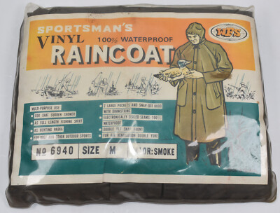 Vintage NOS Hunting Fishing Sportsman Raincoat Size M Gray Color in ...