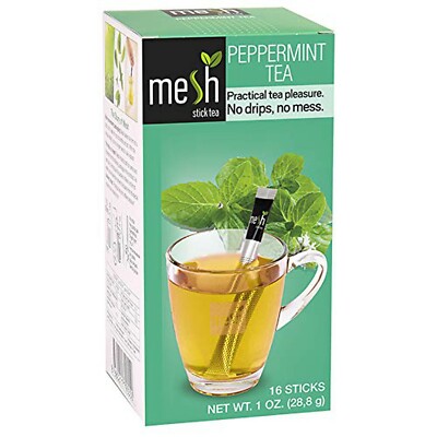 Mesh Peppermint Stick Tea | 16 Sticks | Premium Instant Tea | No ...