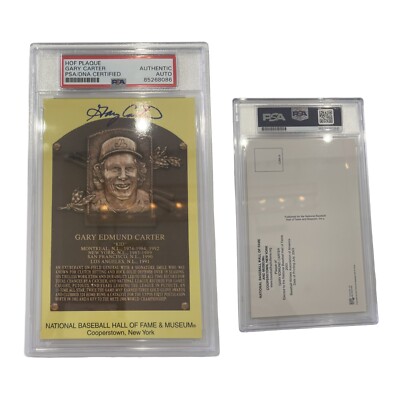 Gary Carter Autographed HOF Plaque Card Signed PSA Auto Authentic | eBay