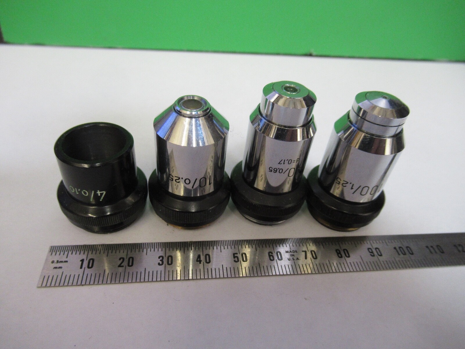 LOT OBJECTIVES WILD HEERBRUGG SWISS MICROSCOPE PART AS PICTURED Q7-B-16 ...