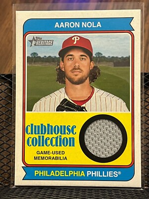 AARON NOLA 2023 TOPPS HERITAGE CLUBHOUSE COLLECTION PHILLIES JERSEY ...
