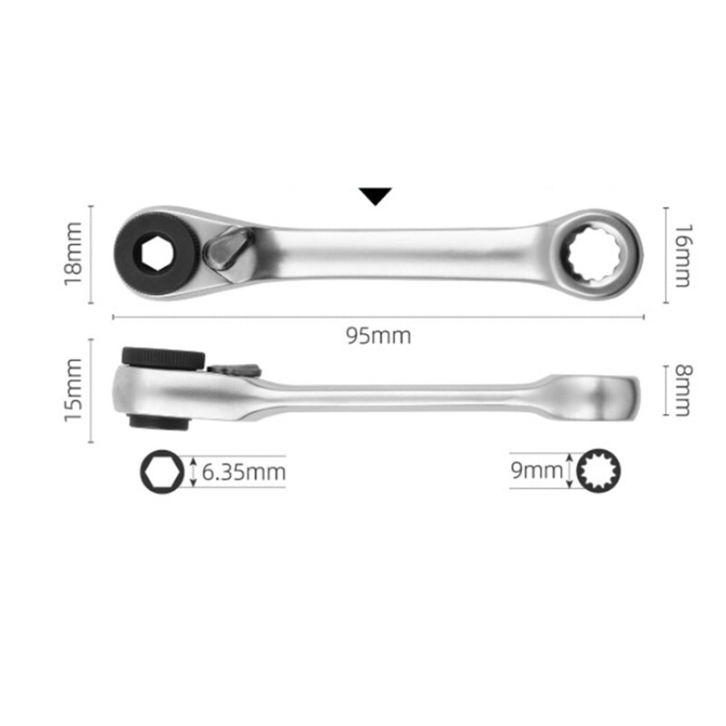 1/4 Ended Socket Ratchet Wrench Rod Screwdriver Bit Tools Ratchet ...