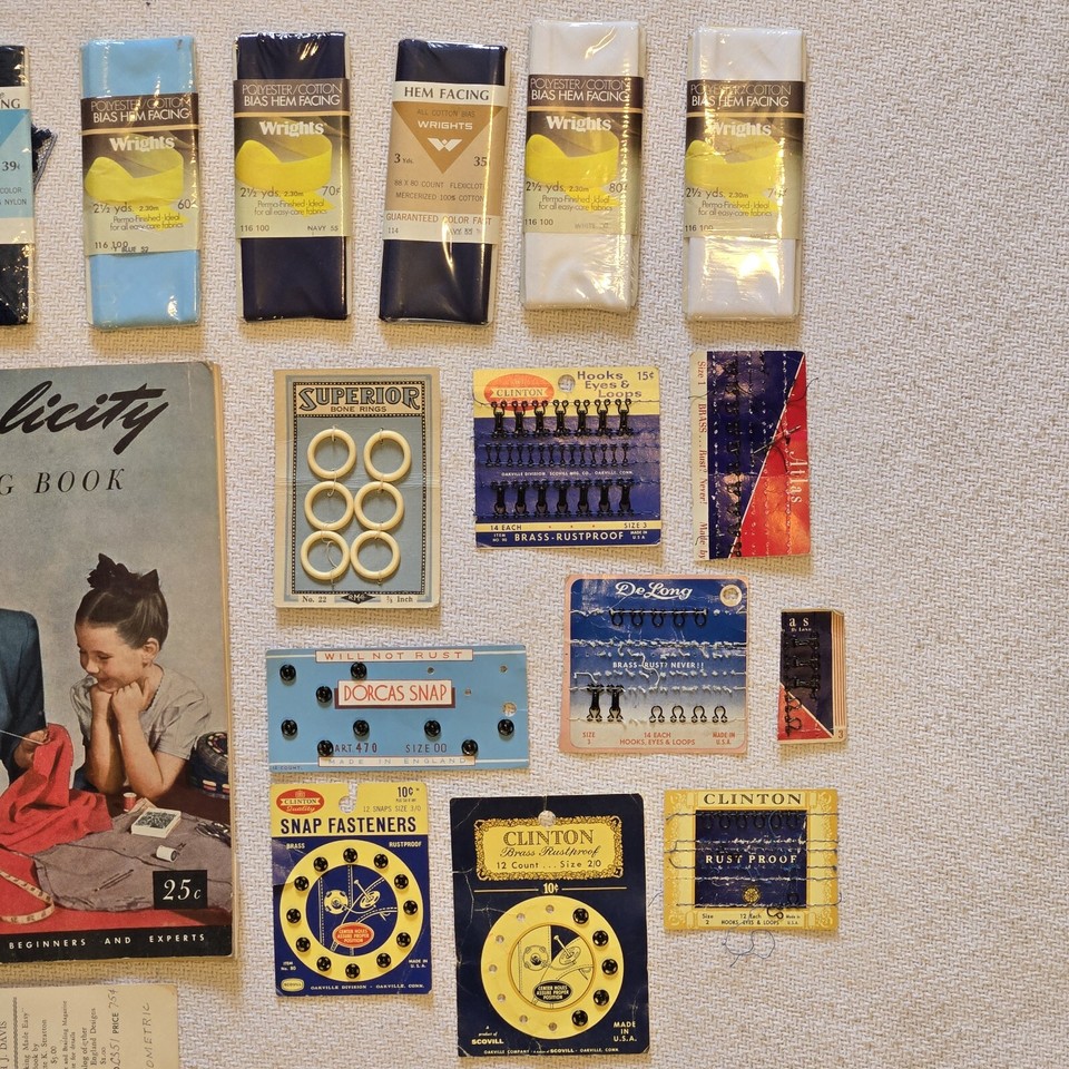 Antique Vintage Lot Sewing Notions Supplies Superior DeLong Clinton ...