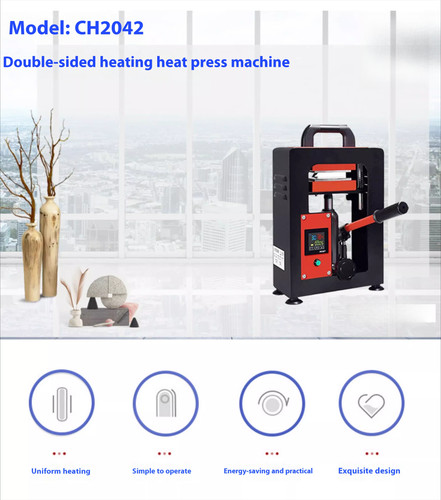 Double-sided Heating Hot Stamping Machine Manual Hydraulic Heat Press ...