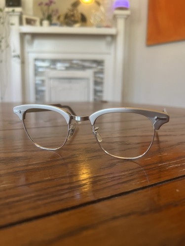 VINTAGE 1960s SHURON SILVER RONSIR ALUMINUM MCM MAD MEN EYEGLASSES ...