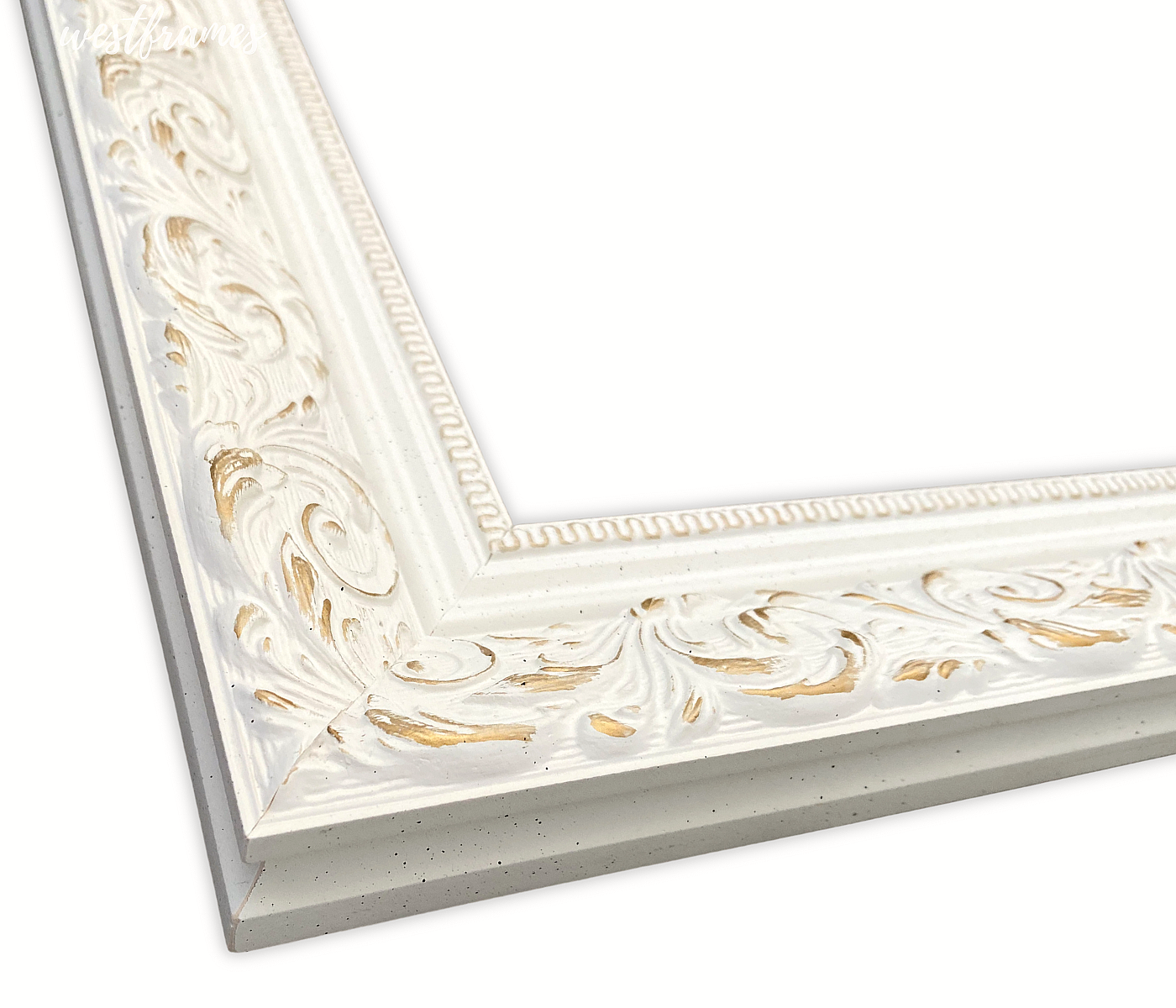 West Frames Bella French Ornate Embossed Antique White Wood Framed Wall ...