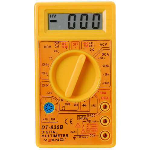 Digital Multimeter 7-Function AC DC Voltage Volt 10 Amp Resistance Ohm ...
