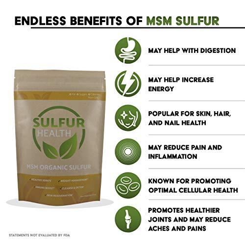 MSM Organic Sulfur - 99.9% Pure MSM - Lab-Tested & Certified (1/2 Pound ...