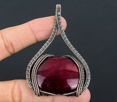 Natural Red Flash Labradorite Gemstone Copper Wire Wrap Handmade ...