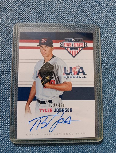 2017 Panini USA Baseball Stars & Stripes AUTO #132/ 499 TYLER JOHNSON ...