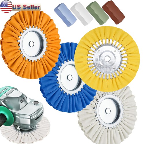 8 Pcs 8" Airway Buffing Wheel Aluminum Wheel Polishing Kit Safety ...
