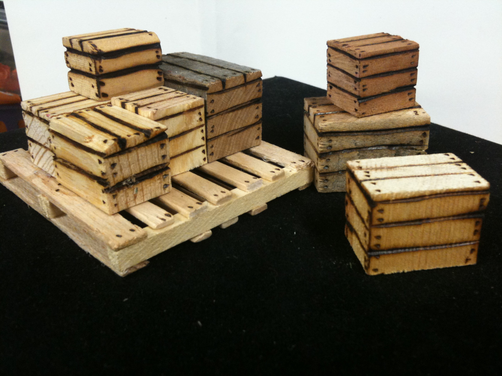 1:12 Miniature Crates 6 Piece Variety Artisan Solid Wood Blocks Box ...