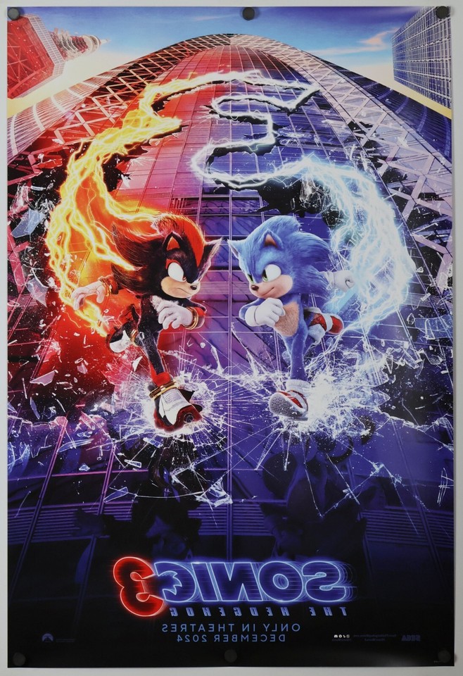 Sonic The Hedgehog 3 - original DS movie poster US Adv - D/S 27x40 2024 ...