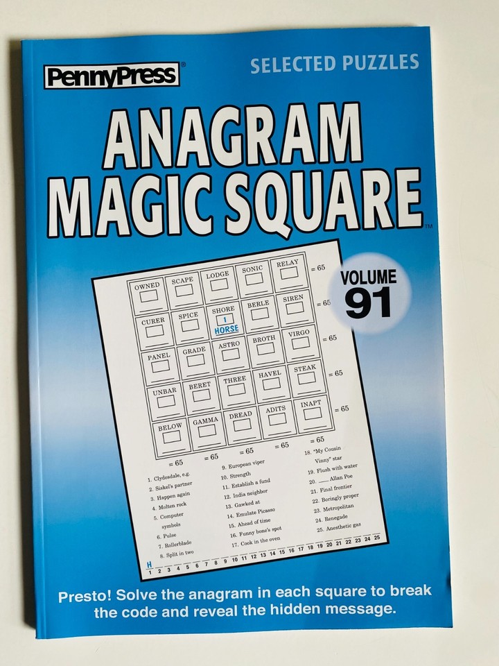 Lot of 3 Anagram Magic Squares Penny Press Selected Puzzles 90-92 ...