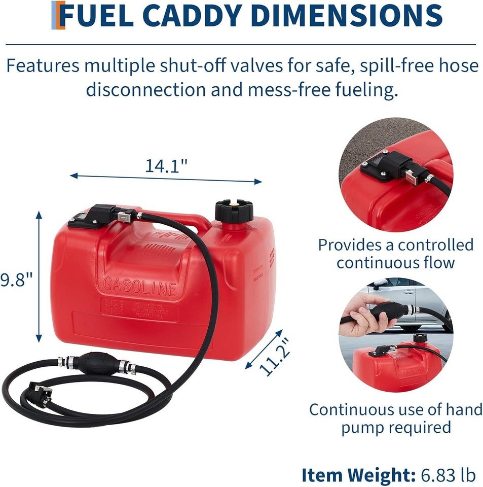 3 Gallon 12L Portable Boat Fuel Tank Marine Outboard Motor Fuel Tank w ...