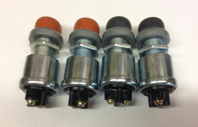 Lot of 4 Push Button Start Switches w/ 2 Black and 2 Red Rubber Button ...