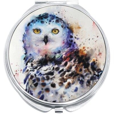 Watercolor Owl Compact with Mirrors - Perfect for your Pocket or Purse ...