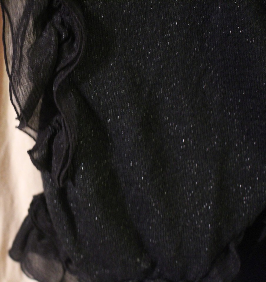 Charlotte Russe, women's black, gold accent, ruffled Shrug. Size XL ...