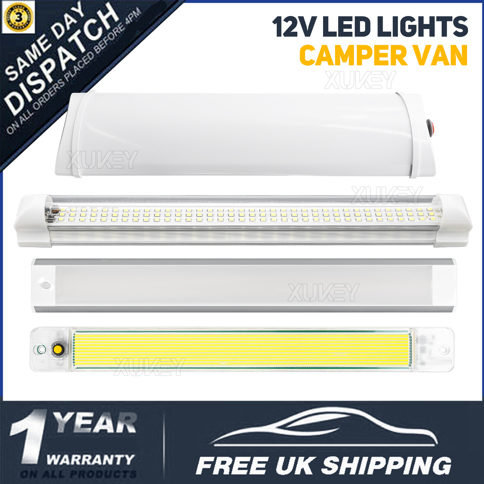 48/72/108 SMDs Caravan Led Lights Van Interior Light Bar 12V 24V ...