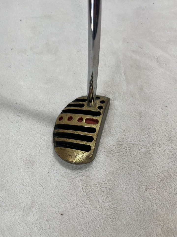 GREAT WHITE~Tiger Shark B-3200 PUTTER GOLF CLUB~STEEL~brass GRIP RH ...