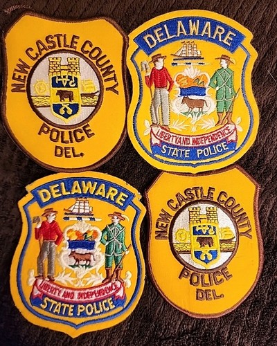 4 Delaware Police Patches Felt State Police And New Castle County | eBay