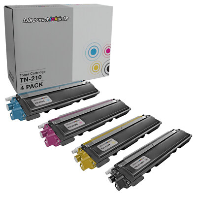 4 Pk Set TN210 TN-210BK Black & Color Printer Laser Toner Cartridge for ...